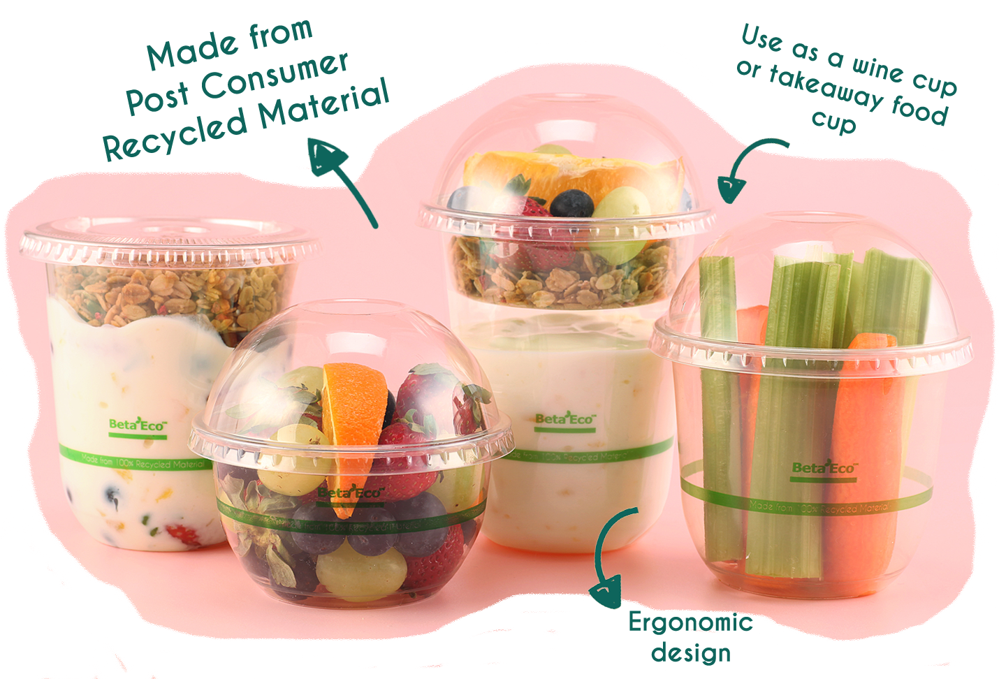 stemless u shape cups carousel - Anchor Packaging